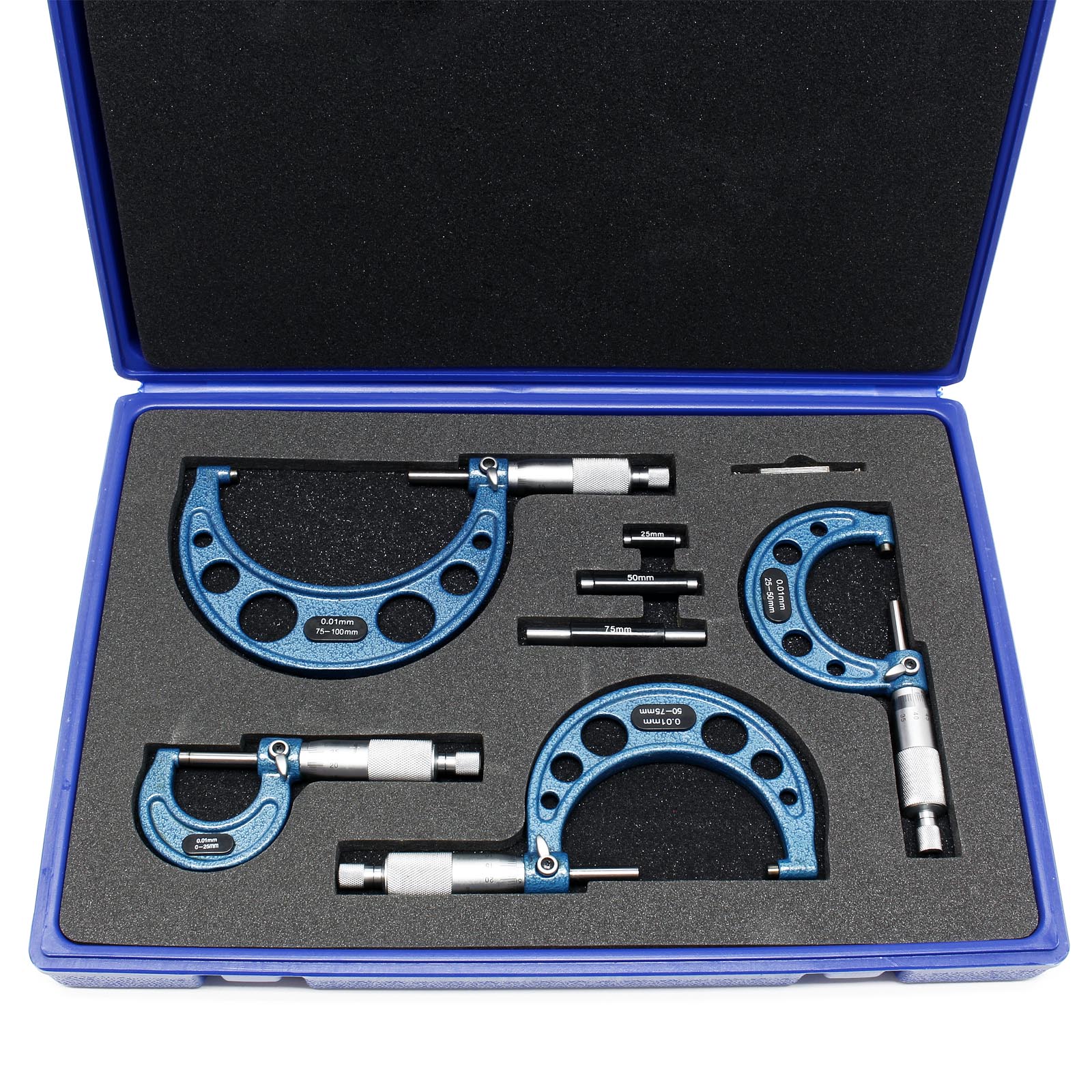 Mikrometer Set 0-100 mm 4 Mikrometer Genauigkeit 0,01mm Werkzeug Set ...